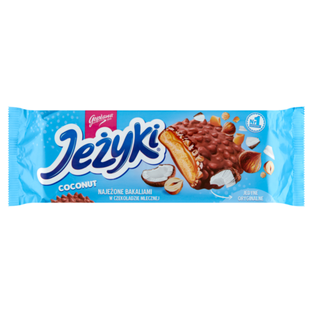 Biscuiti cu arici in ciocolata cu lapte si nuca de cocos, Jezyki, 140 g ...