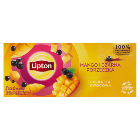 Чай с манго и касис, Lipton, 20 торбички, 34гр - eMAG.bg