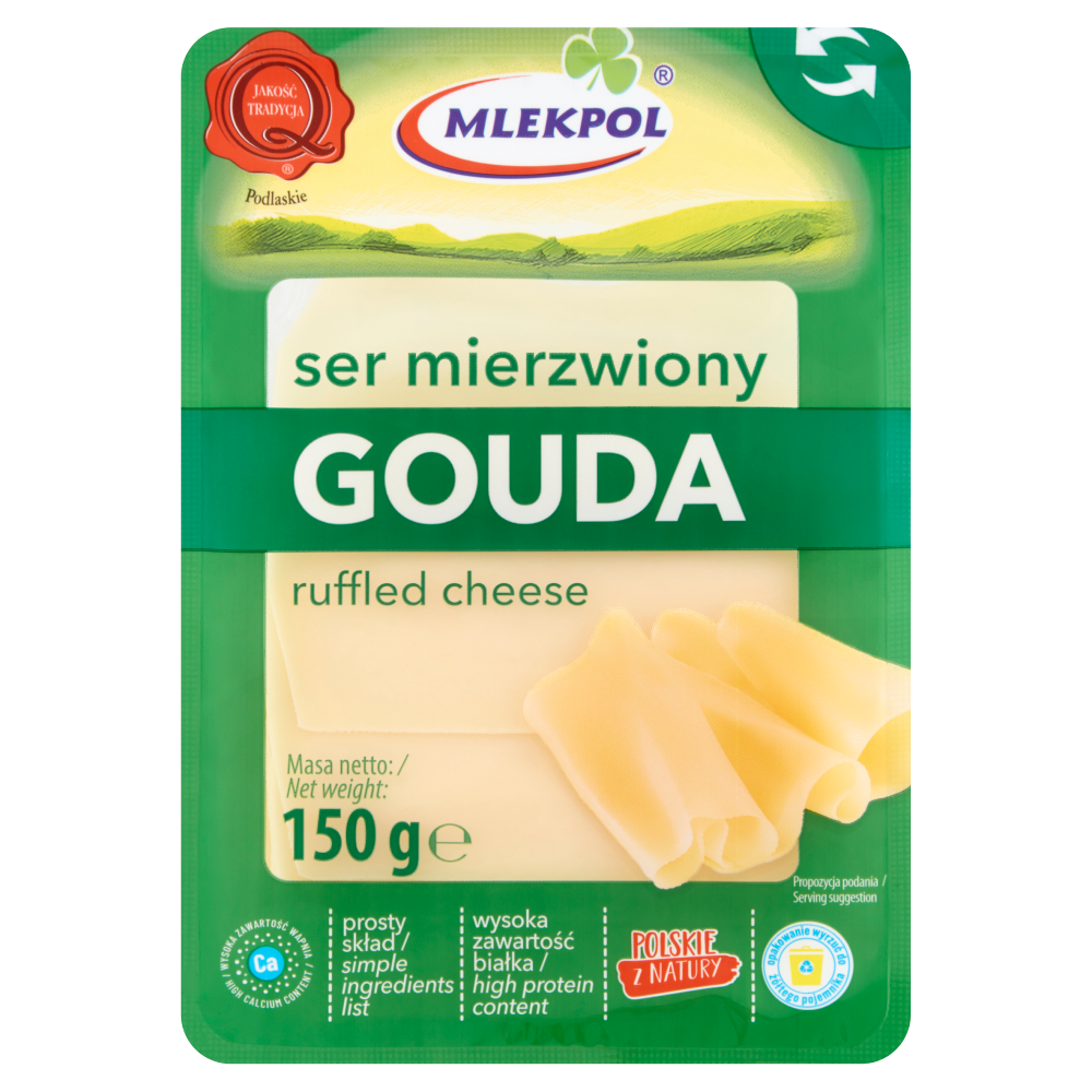 Branza Gouda maruntita, Mlekpol, 150 g - eMAG.ro