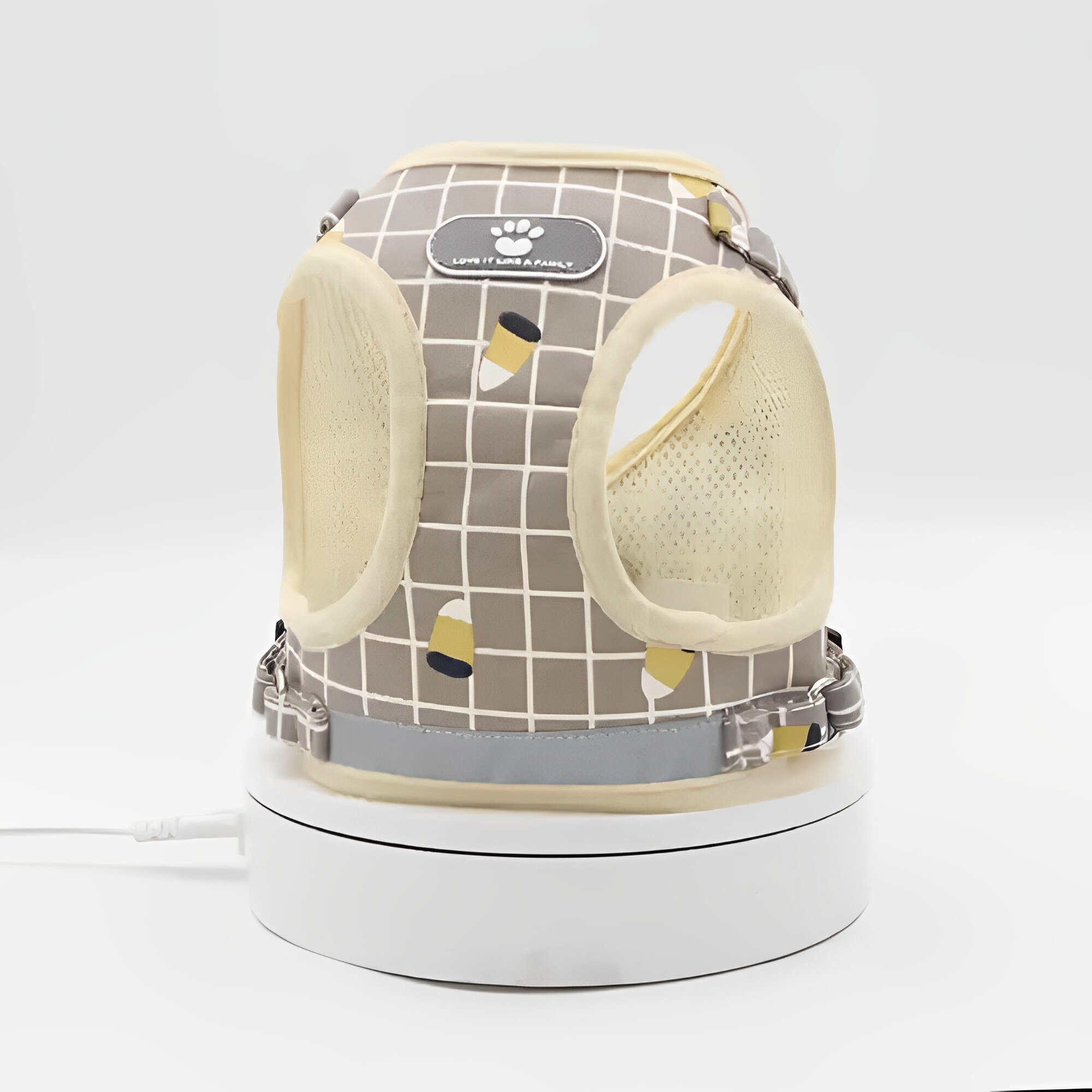 Комплект нагръдник с повод Alimar, кремав, за малки кучета и котки, със ...