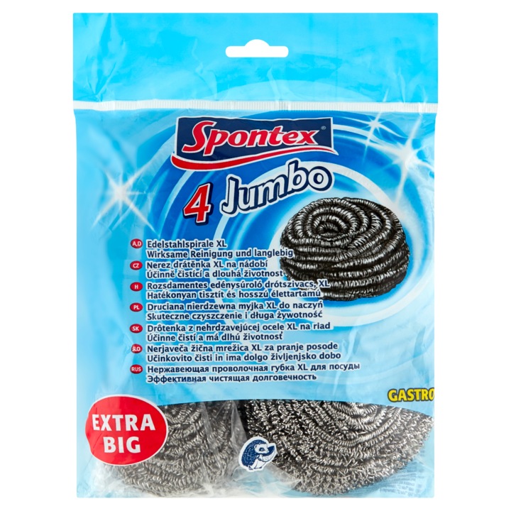 Set 4 Burete de vase spiralat, Spontex, Inox - eMAG.ro