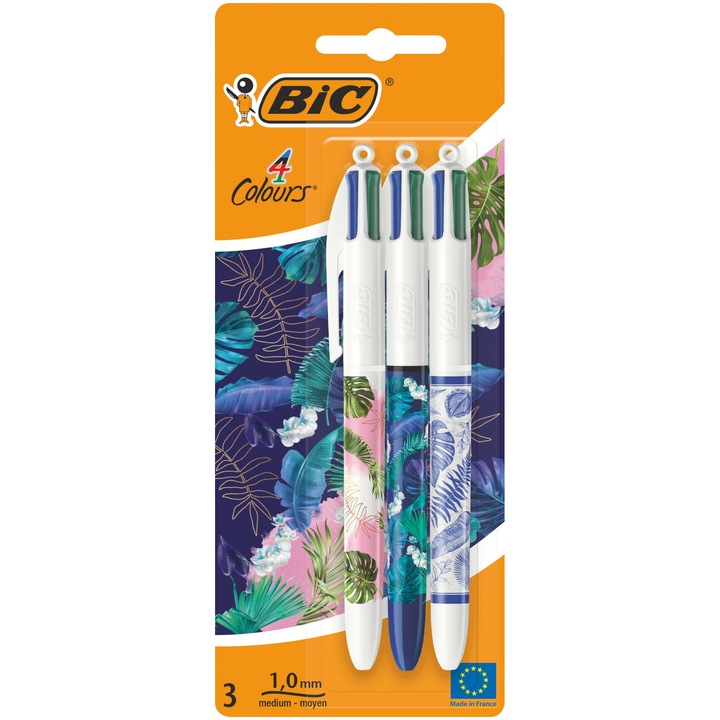 Set 3 pixuri automate 4 Colors, Bic, 1 mm, Multicolor - eMAG.ro