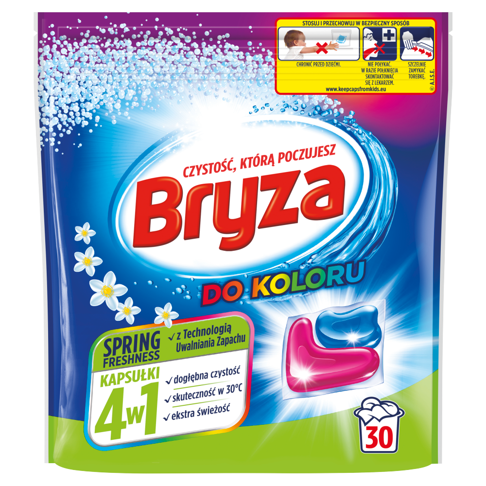 Capsule de rufe 4 in 1, Bryza, Pentru rufe colorate, 30 Spalari, 600g ...