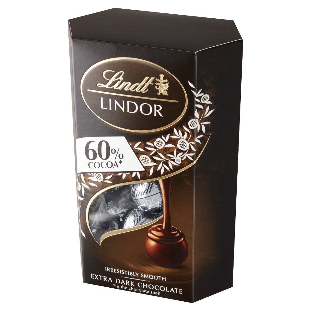 Praline de ciocolata neagra, Lindt Lindor, 60% cacao, 200 g - eMAG.ro