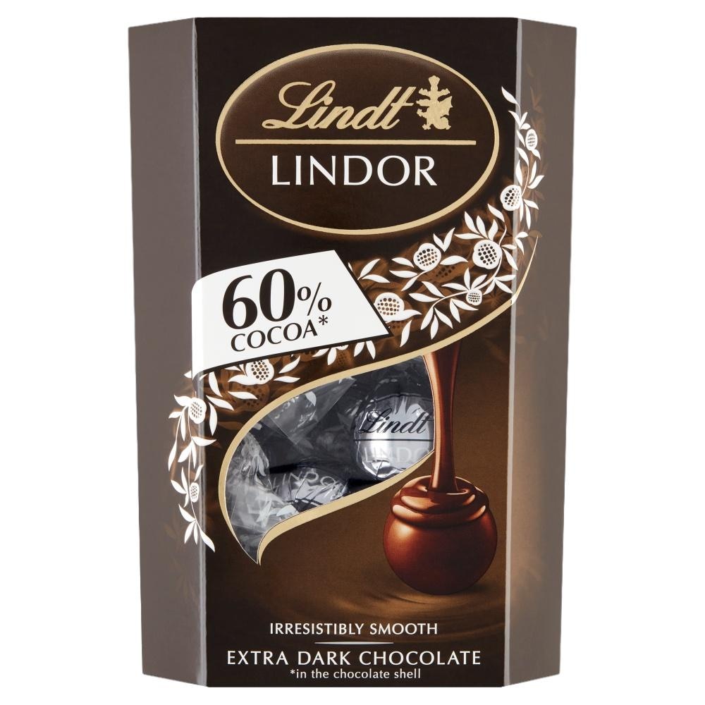 Praline de ciocolata neagra, Lindt Lindor, 60% cacao, 200 g - eMAG.ro