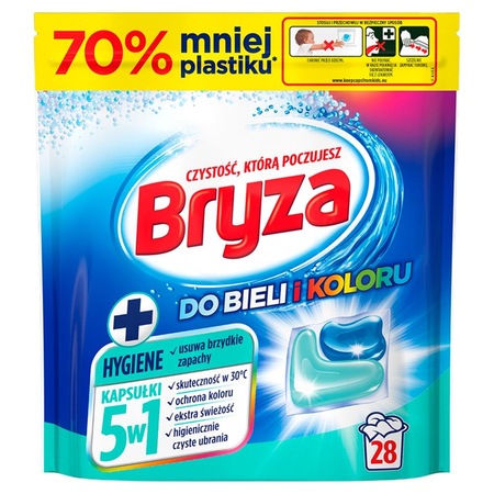 Capsule de rufe 5 in 1, Bryza, Pentru rufe colorate, 28 Spalari, 560g ...