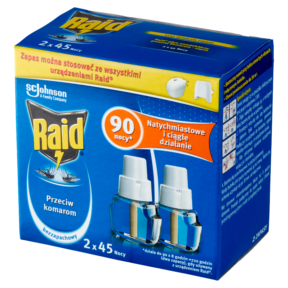 Set 2 rezerve insecticid impotriva tantarilor, Raid, 54 ml - eMAG.ro