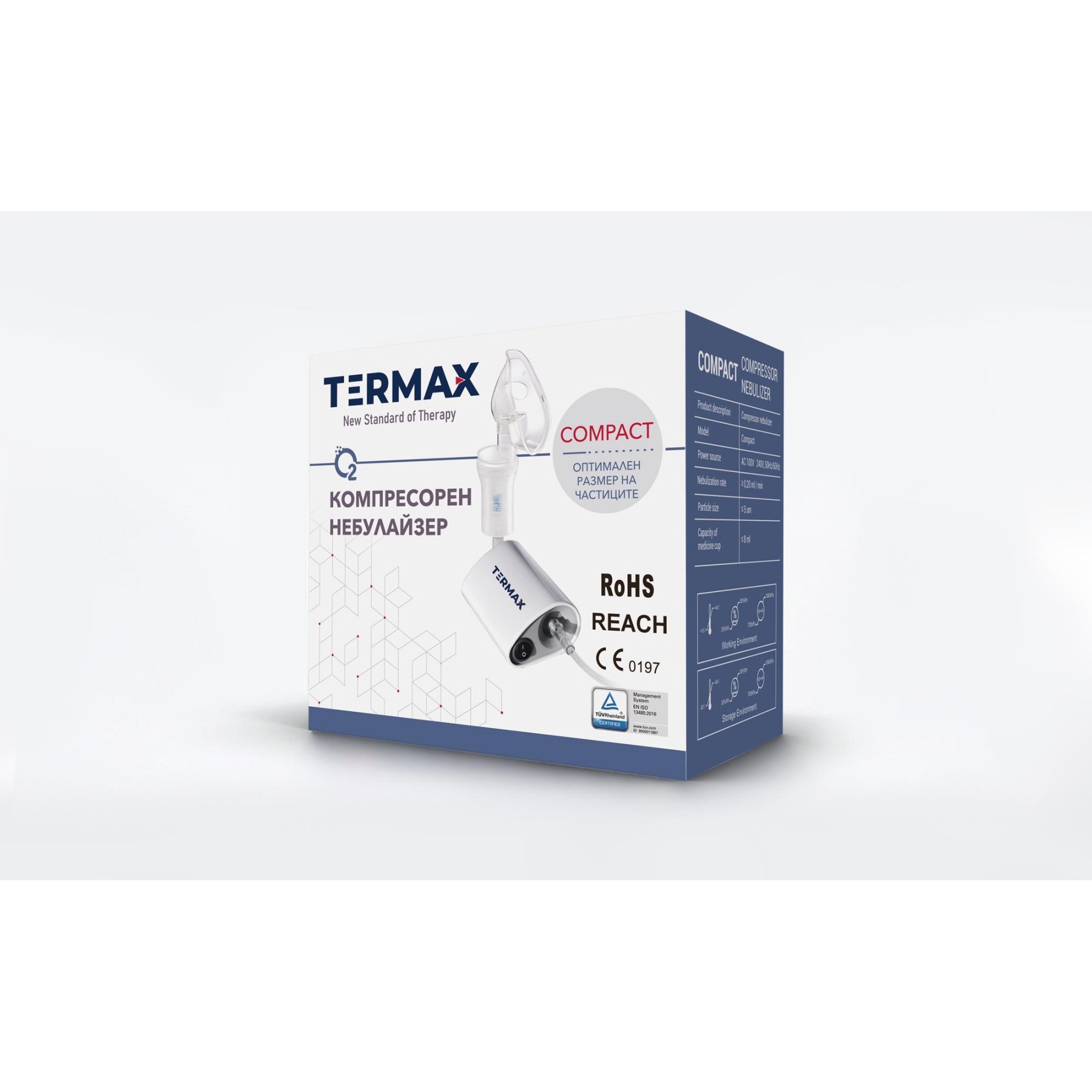 Inhalator, Termax Compact, cu compresor, mic, silentios, Alb - eMAG.ro