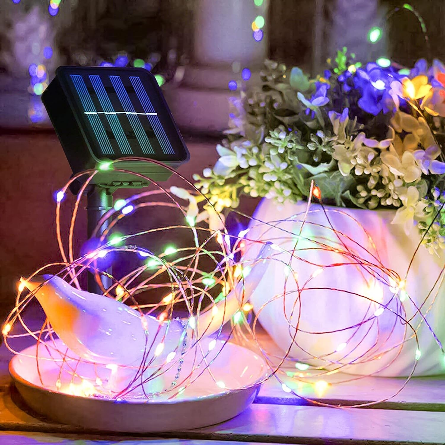 Set 2 lampi solare, NEVERMORE, 10 m, 100 Led-uri, tip Ghirlanda ...