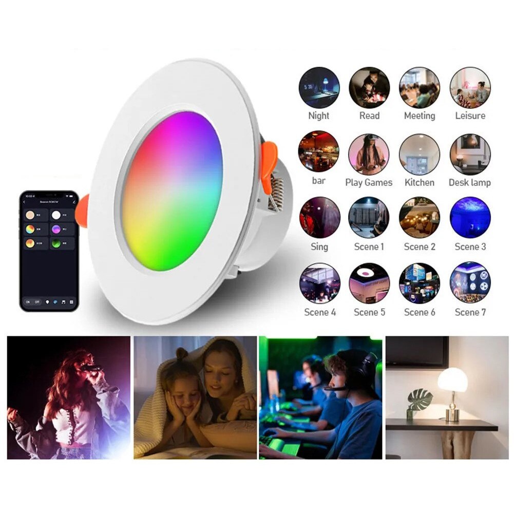 Spot LED inteligent TUYA 110/220V 10W WiFi intensitate reglabila RGB ...