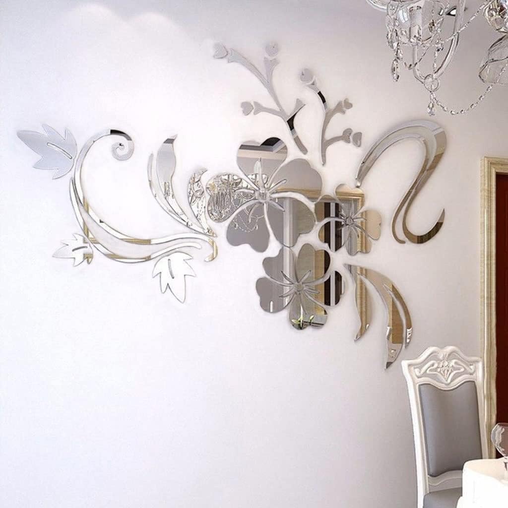 Самозалепващо акрилно огледало с цветя, 60 х 80 см, магазин Alexa - eMAG.bg