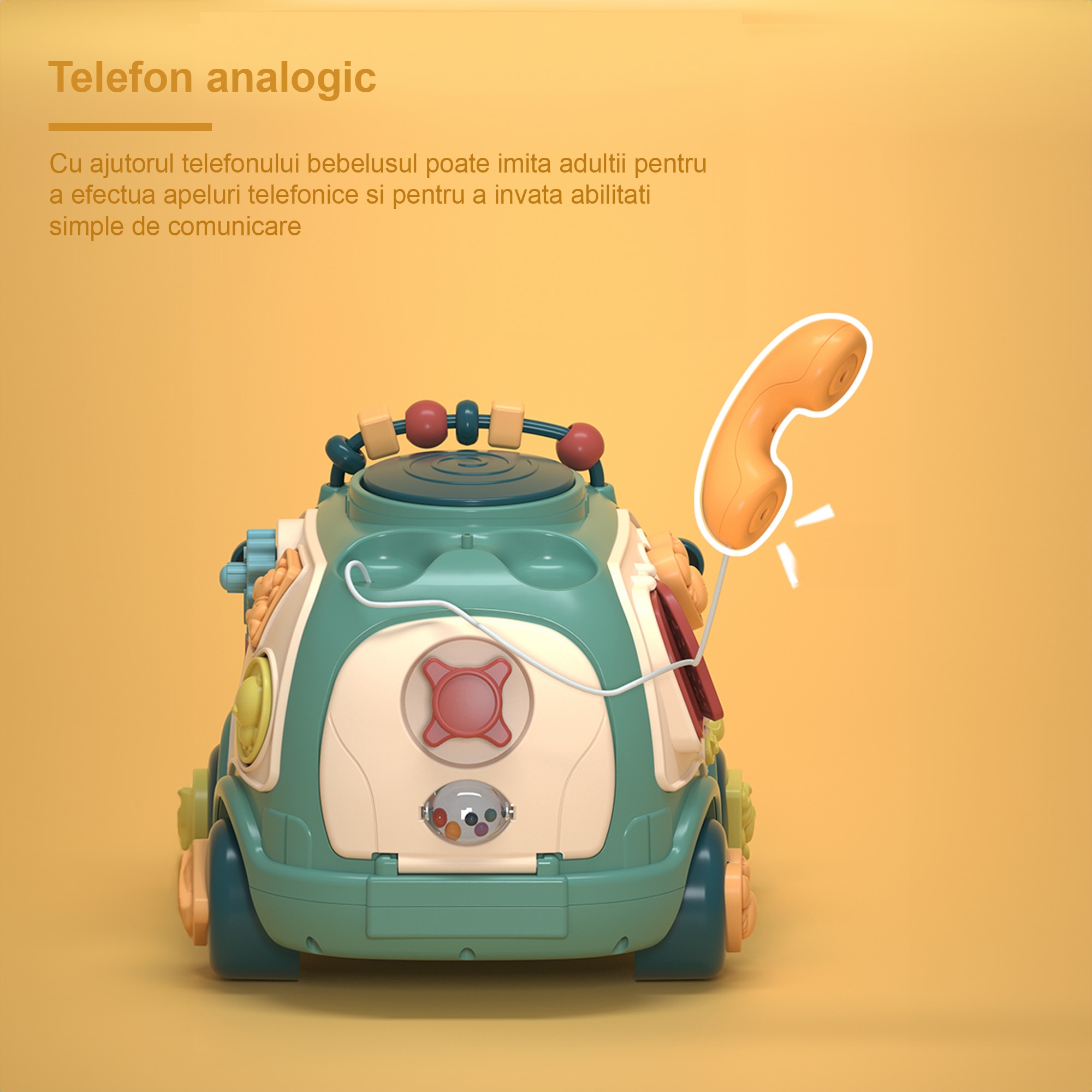Jucarie Interactiva pentru Copii Mavio®, Telefon Educativ Tip Autobuz ...
