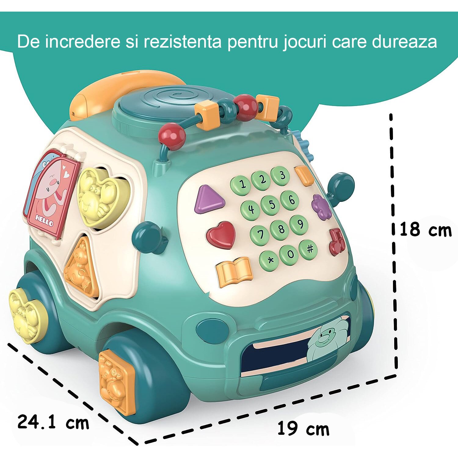 Jucarie Interactiva pentru Copii Mavio®️, Telefon Educativ Tip Autobuz ...