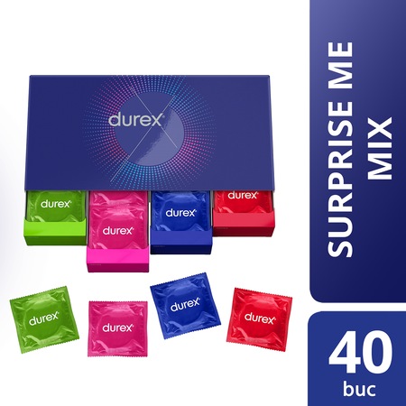 Prezervative Durex cutie discreta neagra Surprise Me, 40 bucati - eMAG.ro