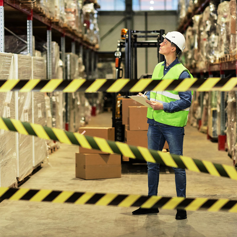 Banda de avertizare si Delimitare acces, 70 mm x 500 m, Negru/Galben ...