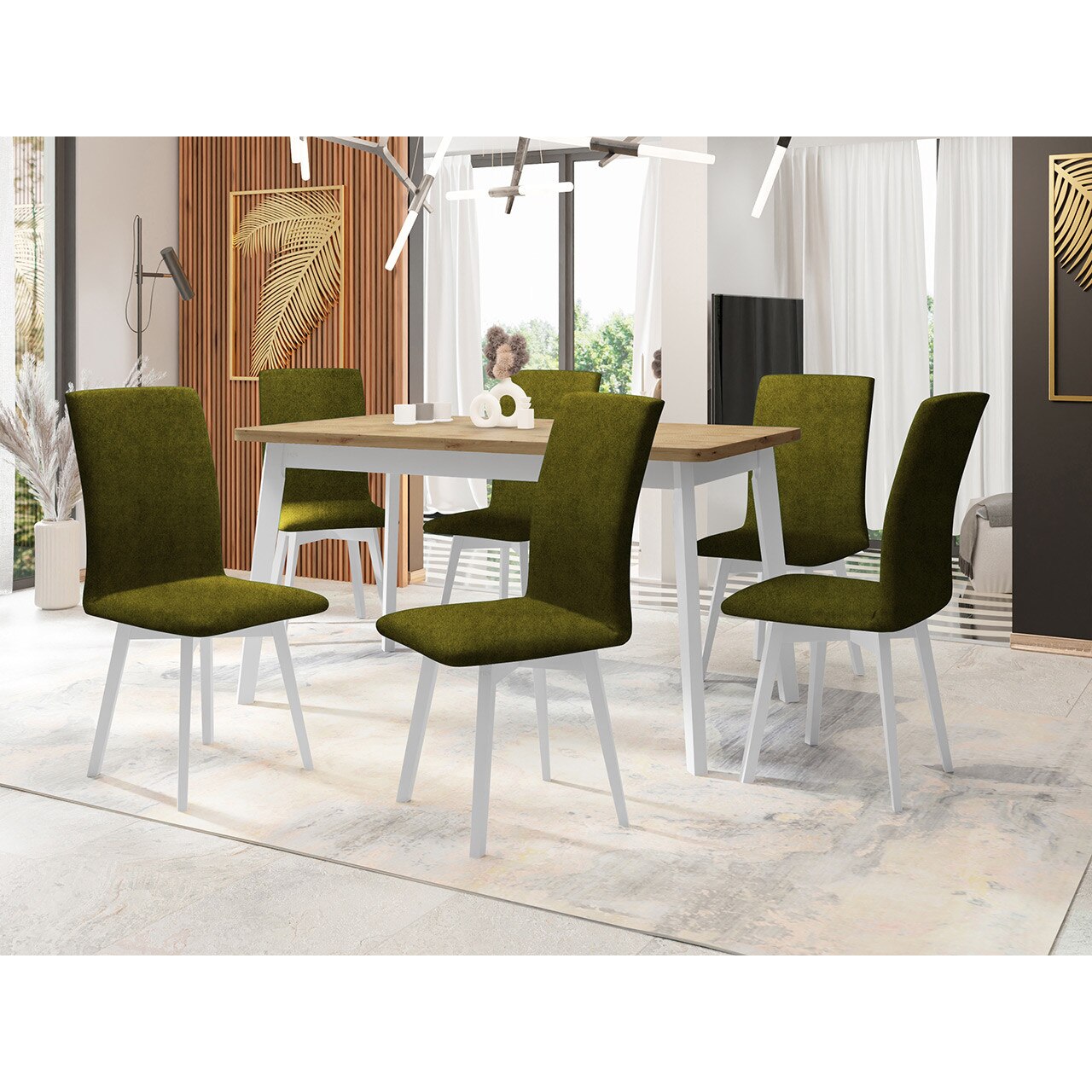 Set mobila bucatarie AL024, Masa extensibila Harry 80 x 140/180 VI cu ...