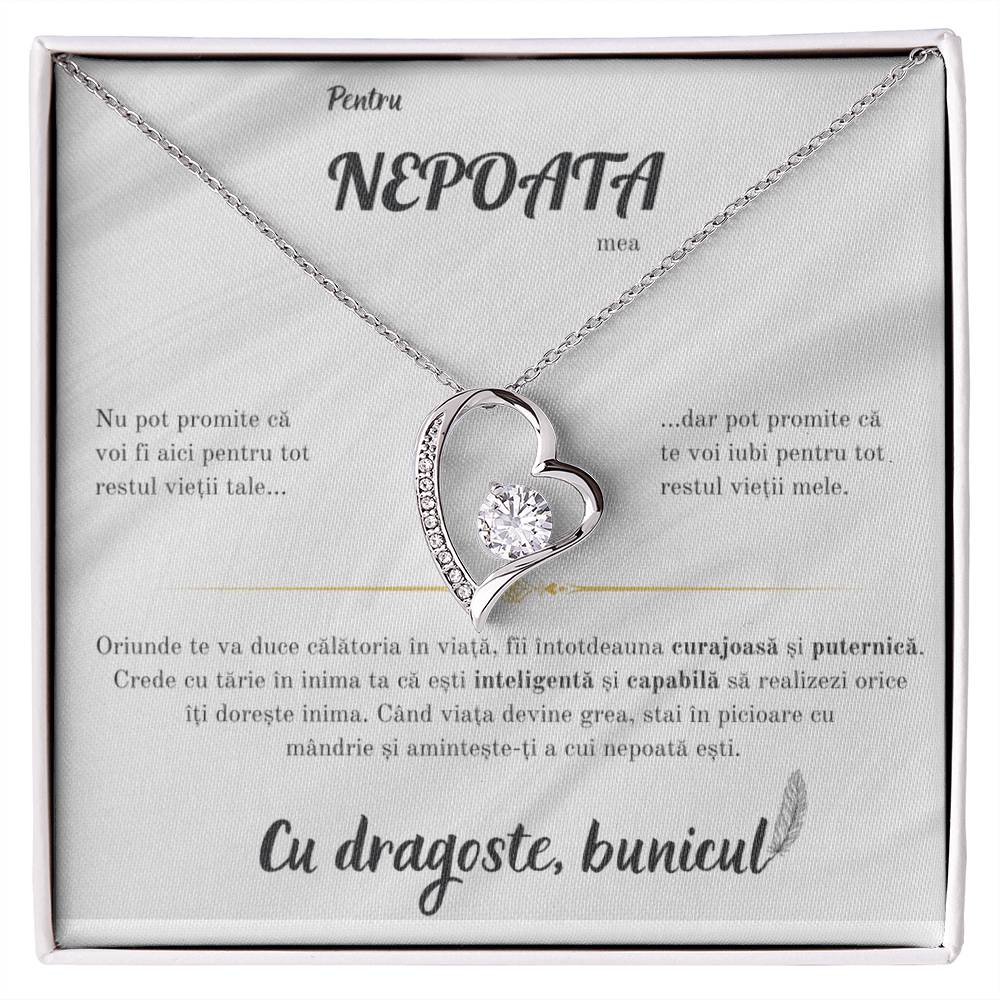 Set Colier Argint 925 Cu Pandant Inima Curbata Placat Cu Aur Alb 14K ...