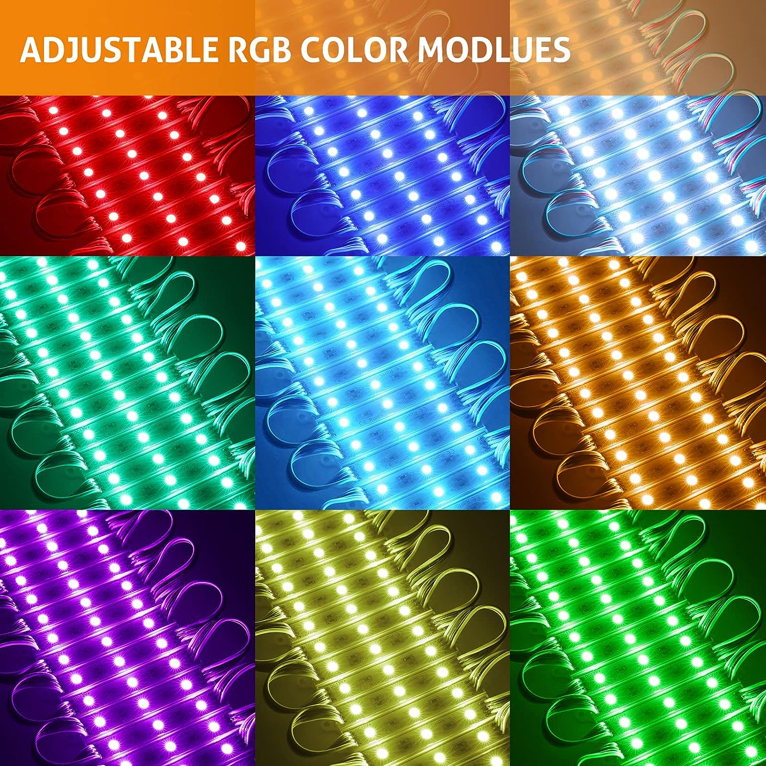 Set 20x Modul 3 Led SMD RGB MRG M912, SMD 5050, 12v, Multicolor - eMAG.ro