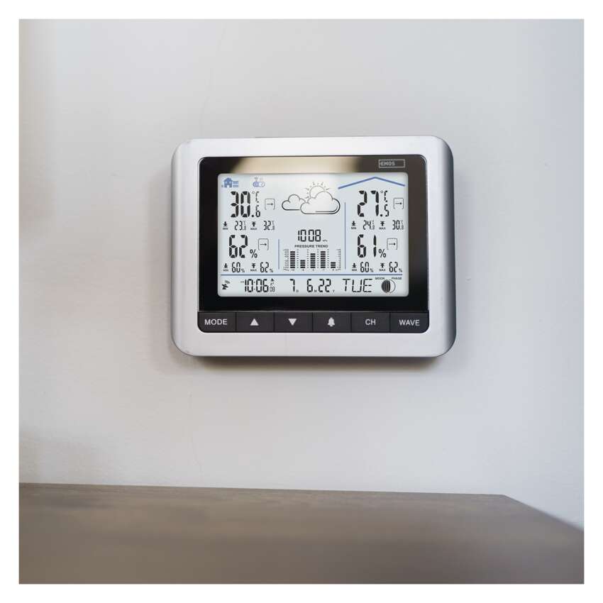 EMOS E0316 Meteorológiai állomás, DCF Funkció, belső hőmérséklet 0 - 50 ...