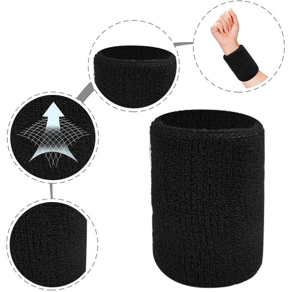 Set 4 mansete elastice incheietura, Cozevdnt, Poliester, Negru - eMAG.ro