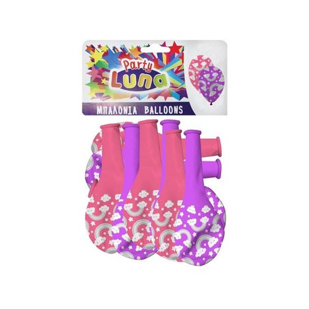 Luna 8570148 Baloane pentru petrecere curcubeu roz-violet set 8 buc ...