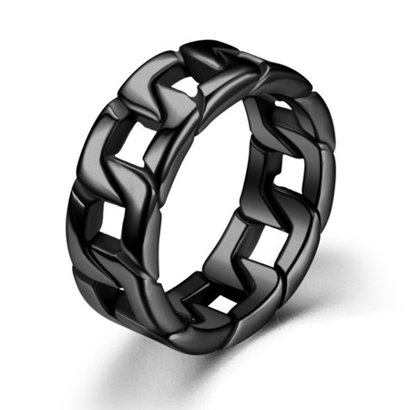 Inel pentru barbati, Cozevdnt, Inox, Negru - eMAG.ro