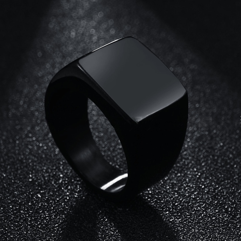 Inel pentru barbati, Cozevdnt, Inox, Negru - eMAG.ro