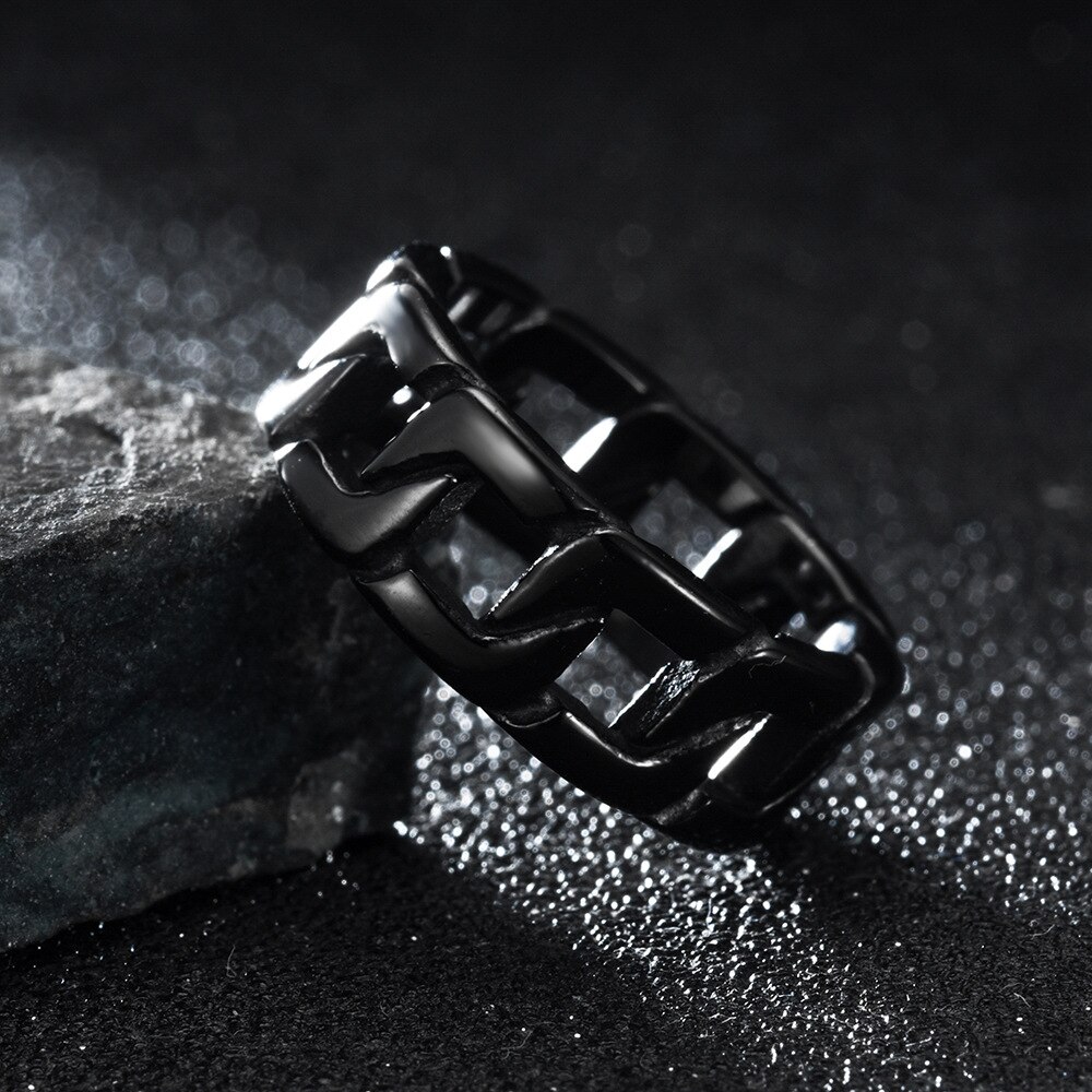 Inel pentru barbati, Cozevdnt, Inox, Negru - eMAG.ro
