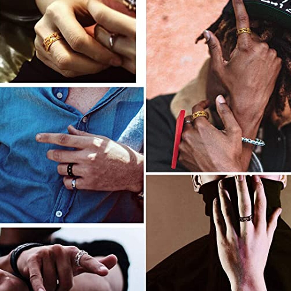 Inel pentru barbati, Cozevdnt, Inox, Negru - eMAG.ro