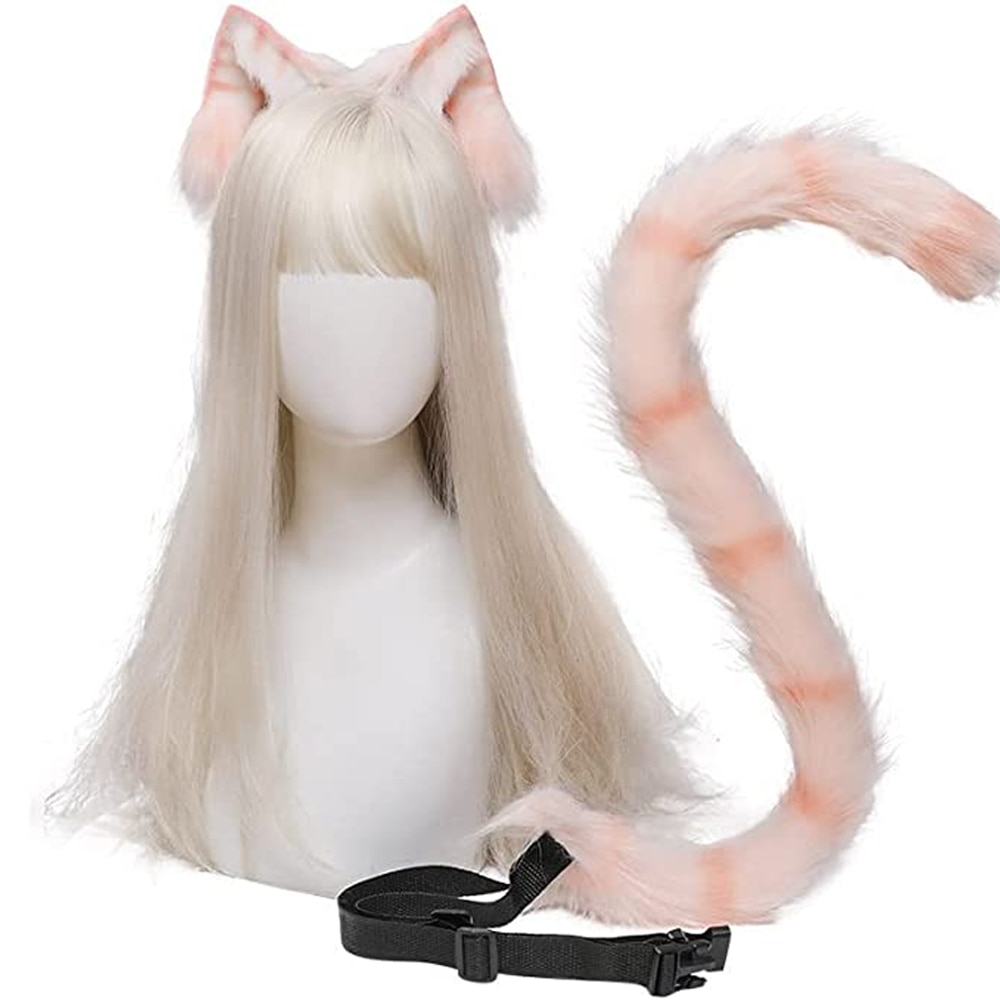 Costum petrecere, Cozevdnt, Model pisica, Urechi/coada 80 cm, Gri - eMAG.ro