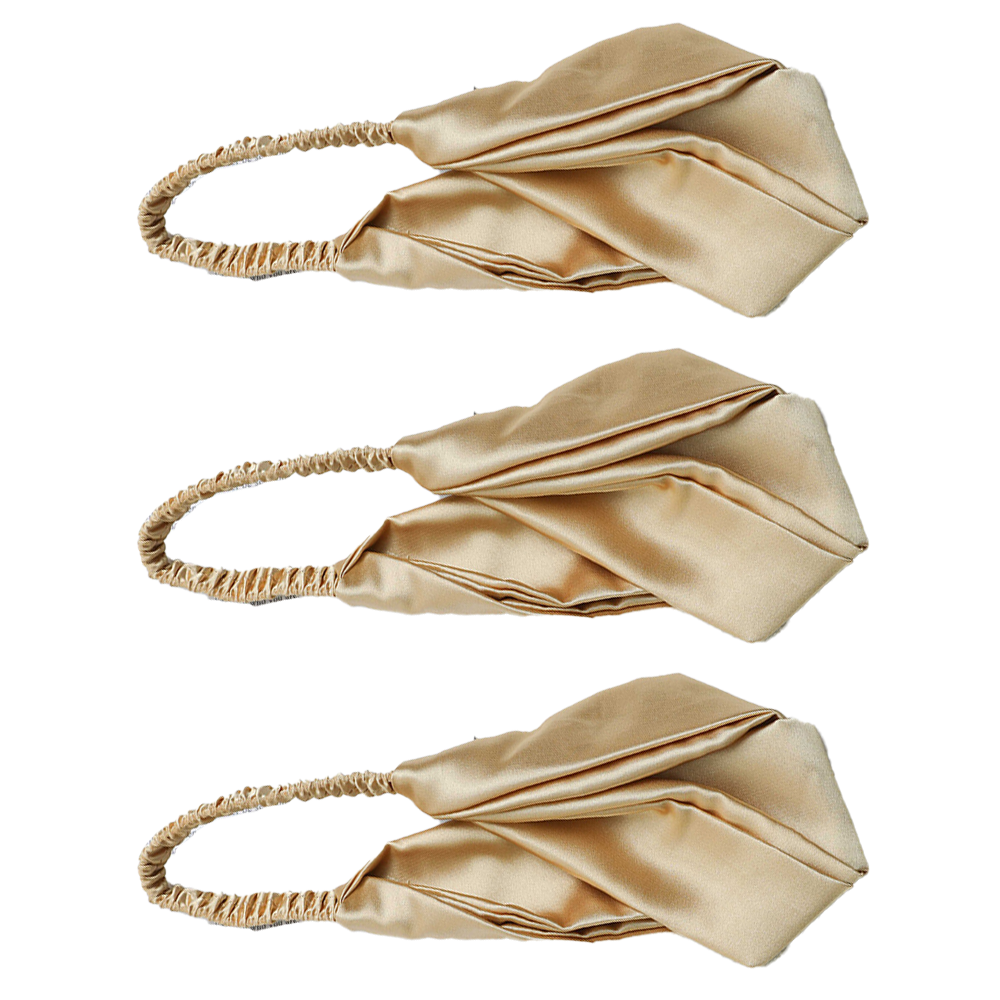 Set 3 bentite par pentru spalarea fetei, Cozevdnt, Matase, Auriu - eMAG.ro