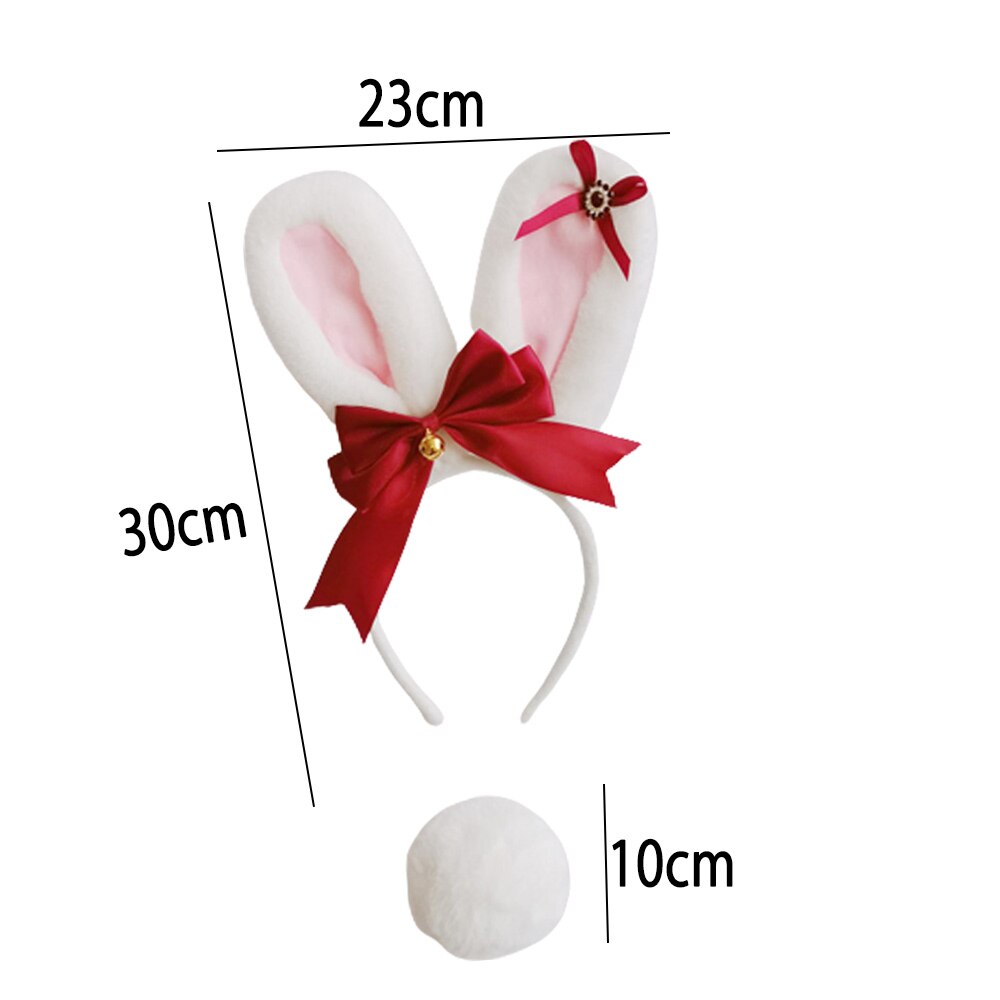 Set urechi/coada de iepuras, Cozevdnt, Plus, Alb/Rosu - eMAG.ro