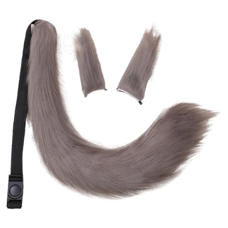 Set Coada si urechi de lup, Gri - eMAG.ro