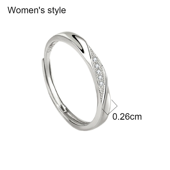 Verighete ajustabile din argint S925 - eMAG.ro