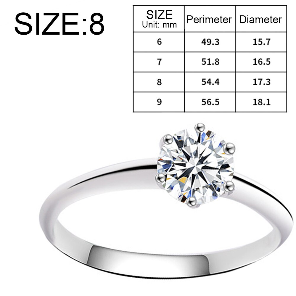 Inel de logodna clasic, Moissanite, Argint Sterling 925 - eMAG.ro