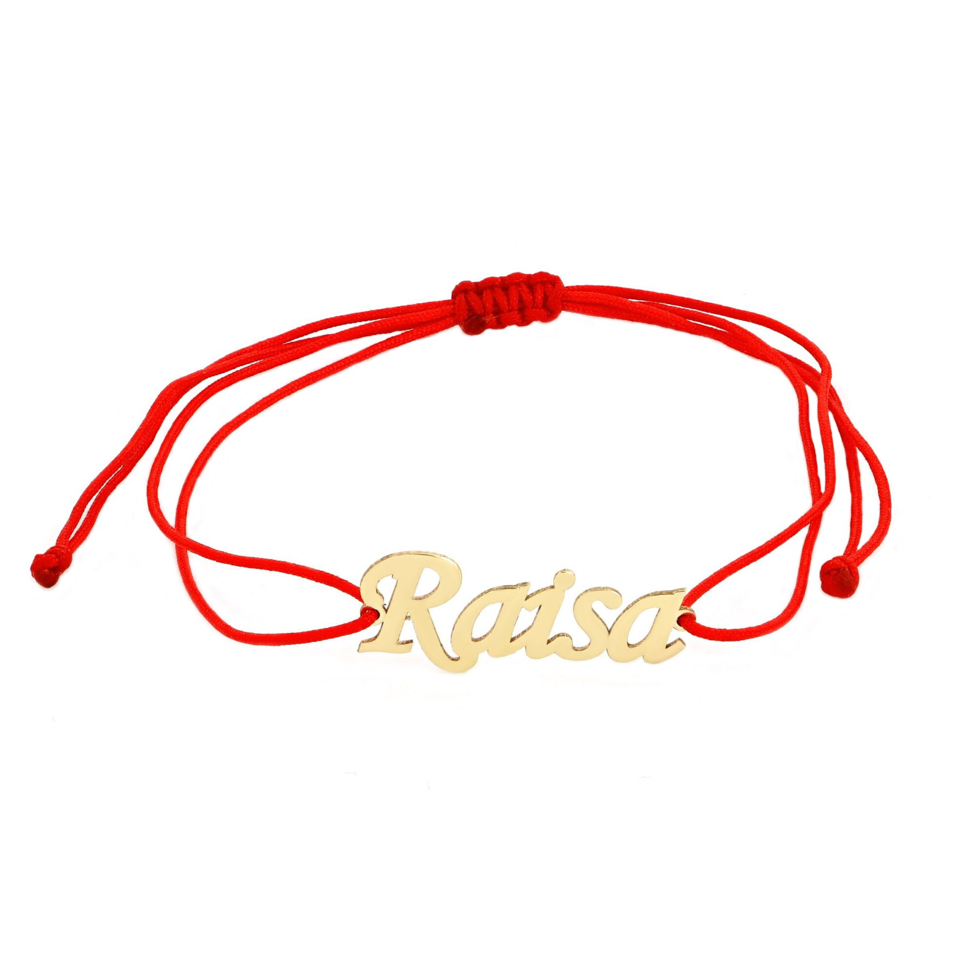 Bratara snur reglabil cu nume Raisa, aur 14k - eMAG.ro