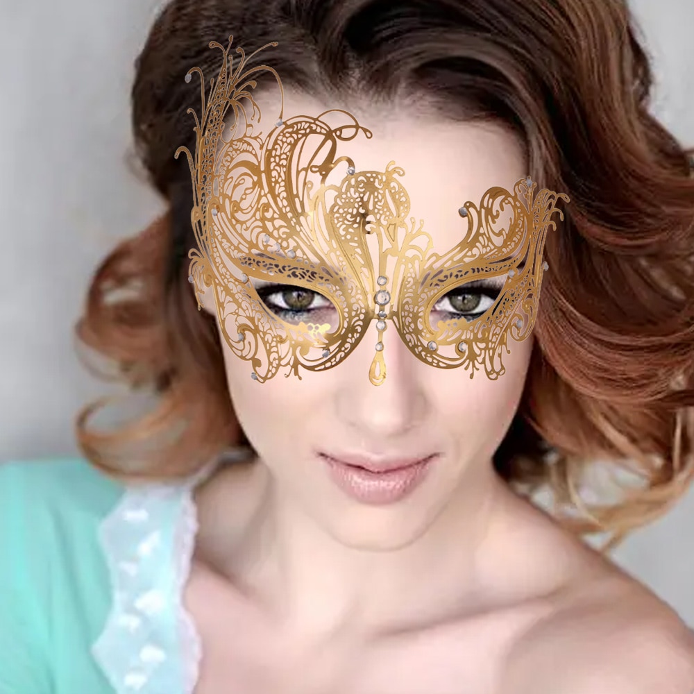 Masca de bal pentru femei, Cozevdnt, Auriu - eMAG.ro