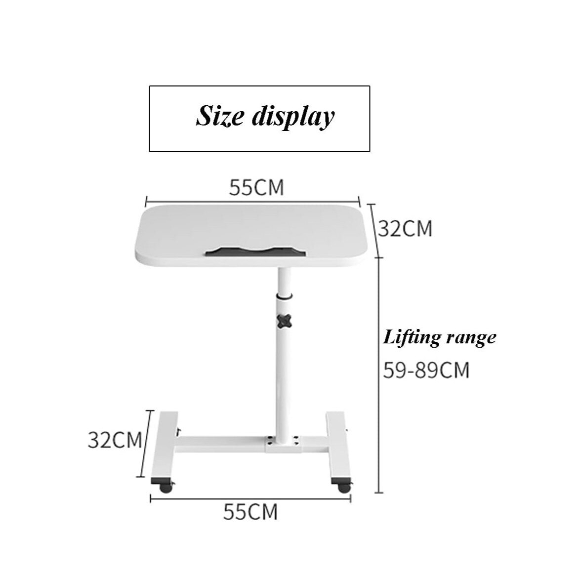 Birou, WALALLA, Cu roti, Ajustabil, 55x32cm, Alb - eMAG.ro