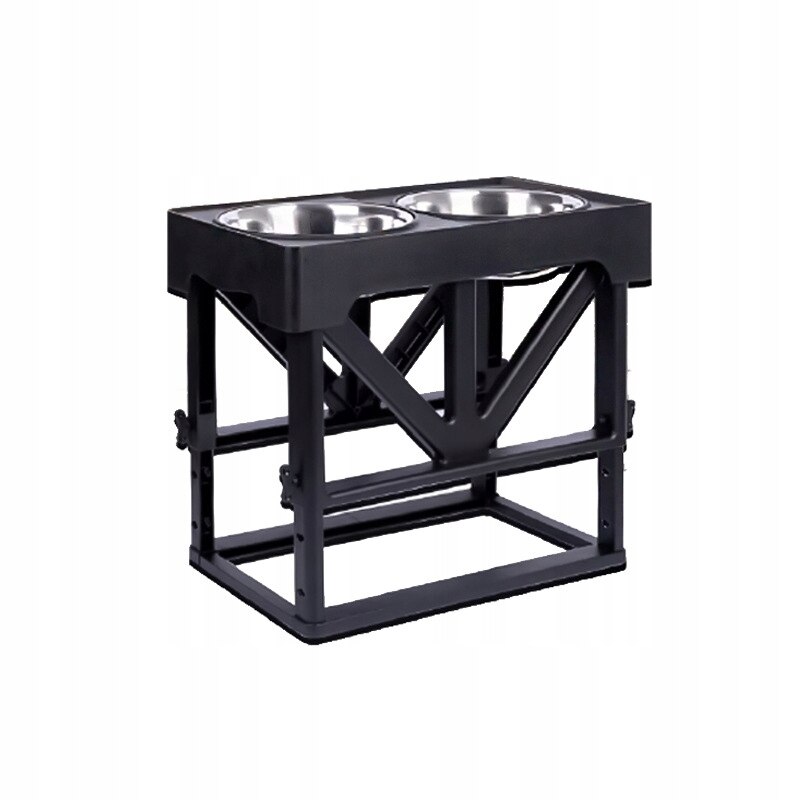 Castron pentru caini, Muvu, inaltime reglabila, suport, negru ...