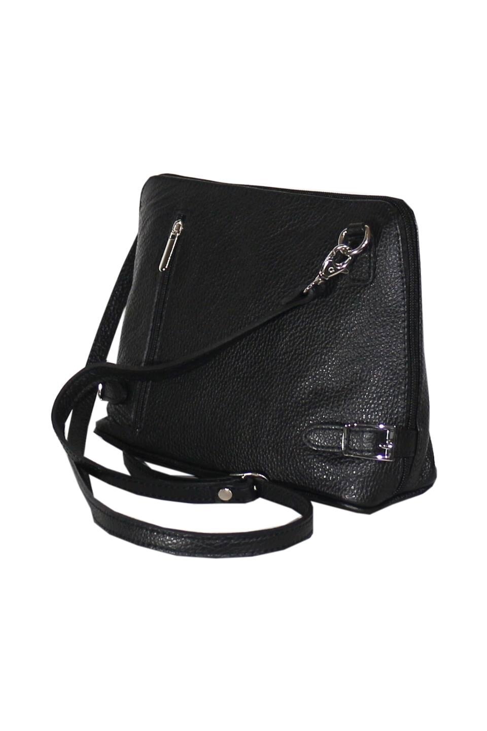 Geanta dama, Pretta, Piele naturala, Tip Postas 4098 Negru, 23.5 x 9 x ...