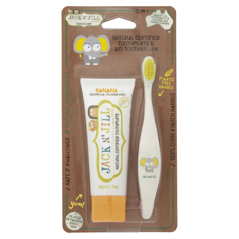Pachet copii Pasta de dinti Banane si Periuta Ellie - Jack n' Jill ...
