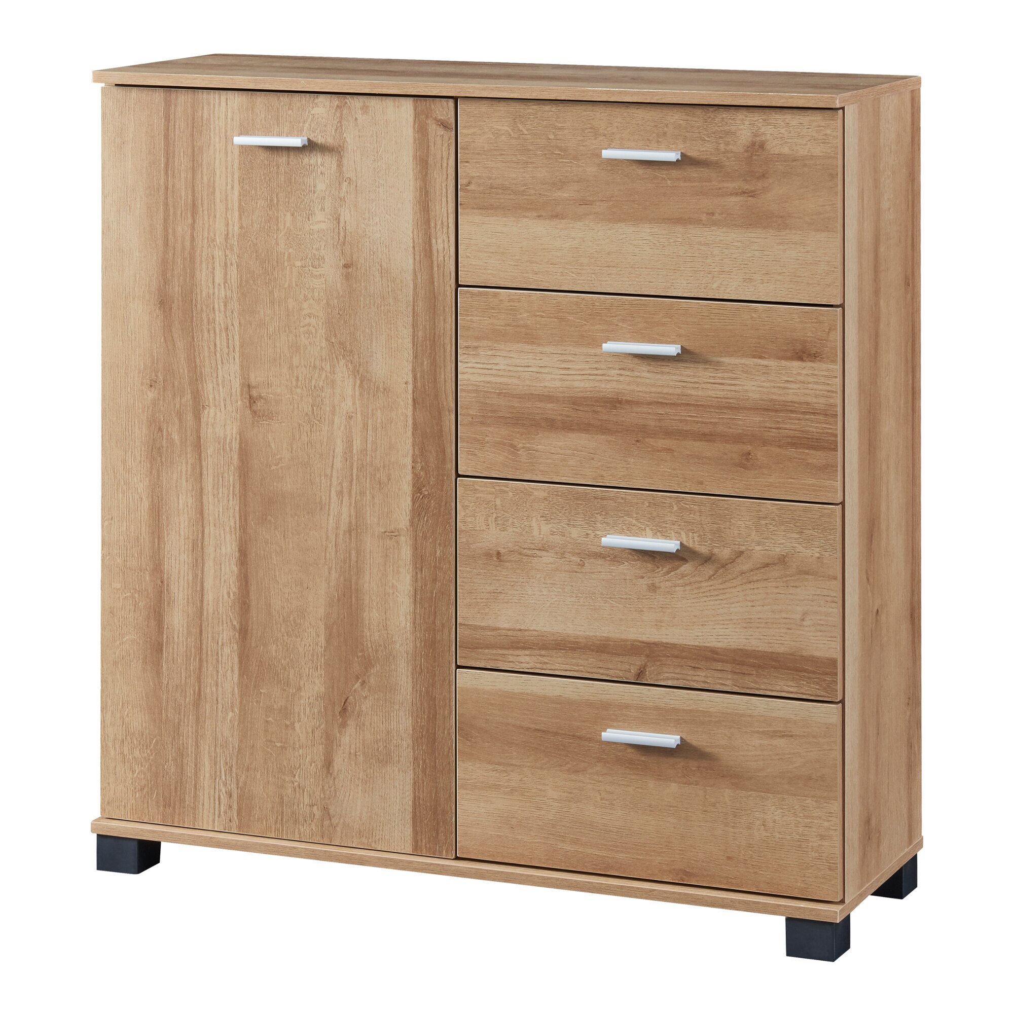 Dulap pantofi, en.casa, PXFF-3565 Dobritz, 84 x 80 x 28 cm, pal, stejar ...
