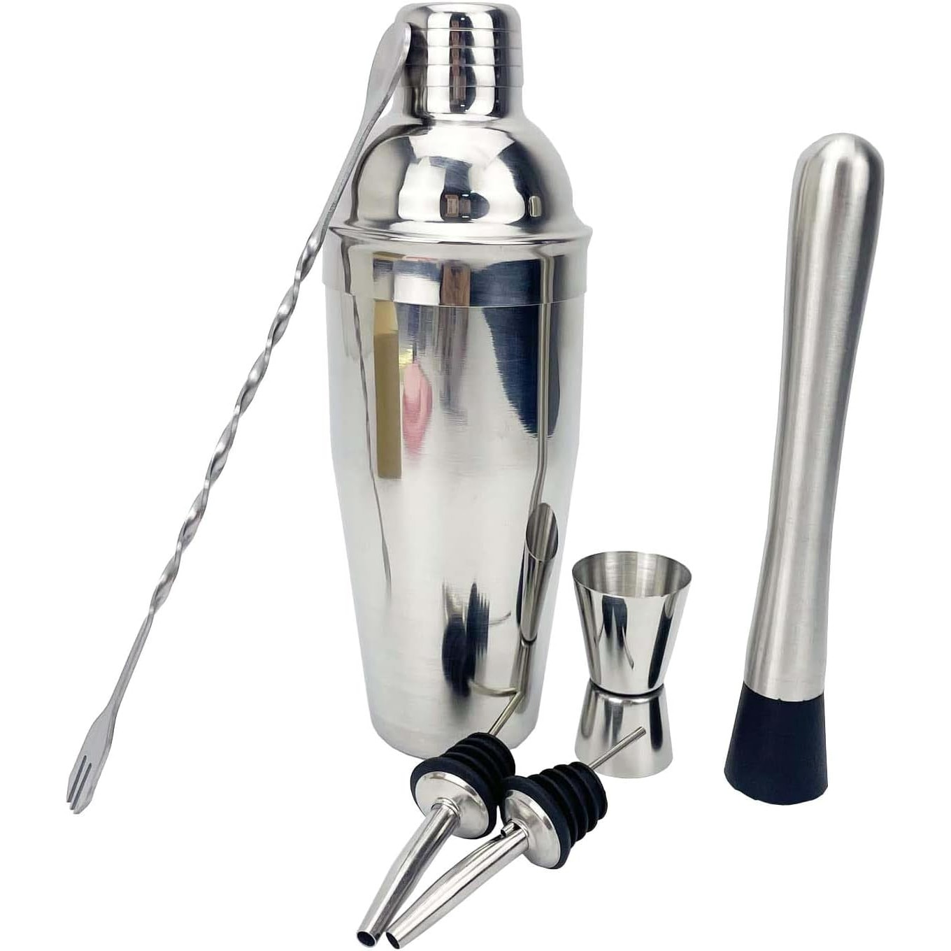 Set complet pentru barmani, Zola®, shaker, jigger, lingura cu coada ...