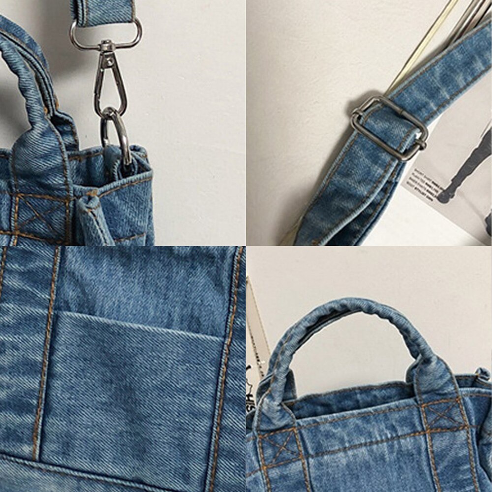 Geanta tote dama, Cozevdnt, Denim, 22 x 10 x 18 cm, Albastru - eMAG.ro