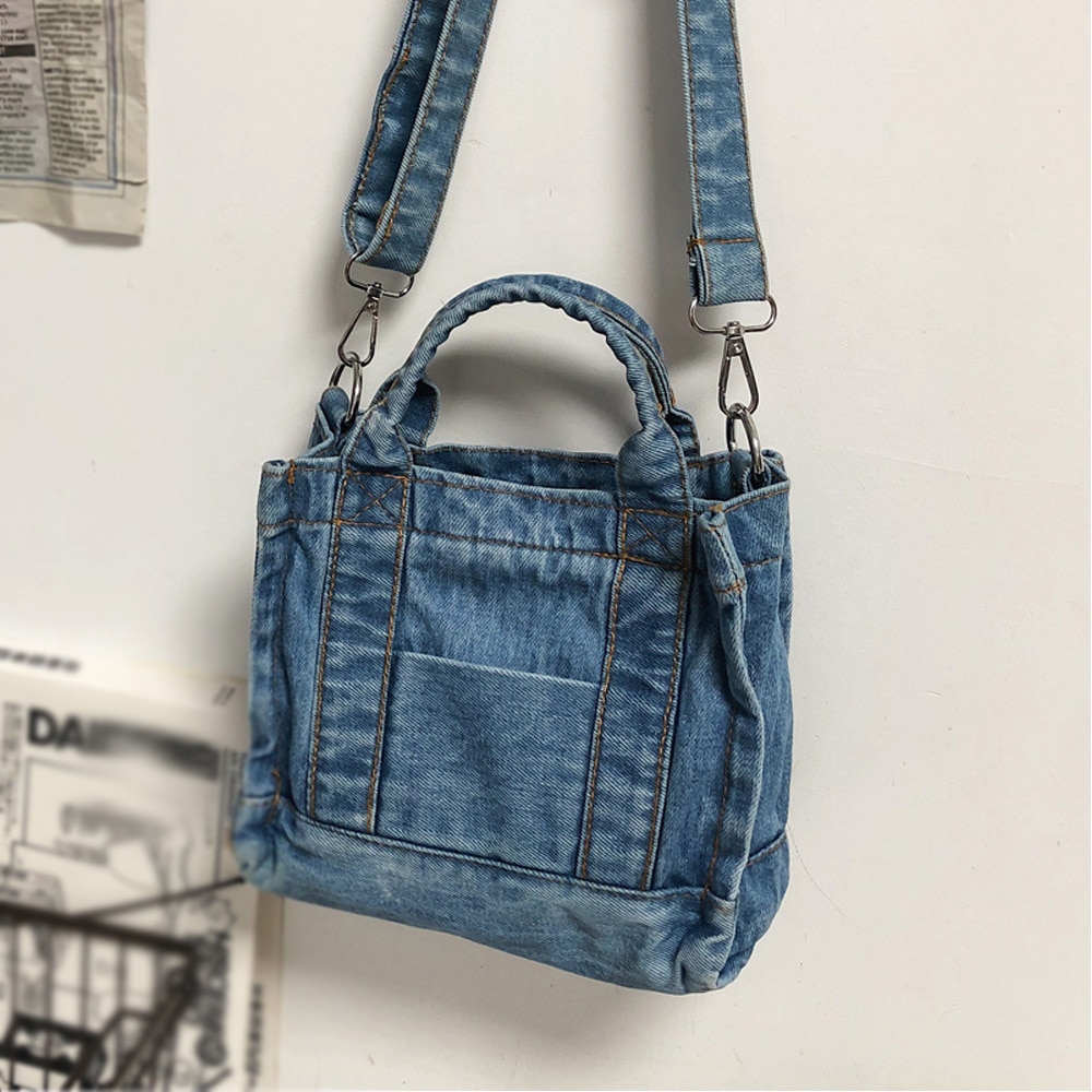 Geanta tote dama, Cozevdnt, Denim, 22 x 10 x 18 cm, Albastru - eMAG.ro