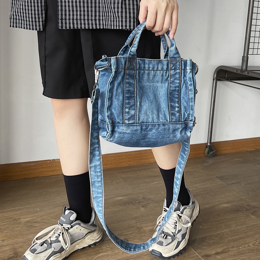 Geanta tote dama, Cozevdnt, Denim, 22 x 10 x 18 cm, Albastru - eMAG.ro