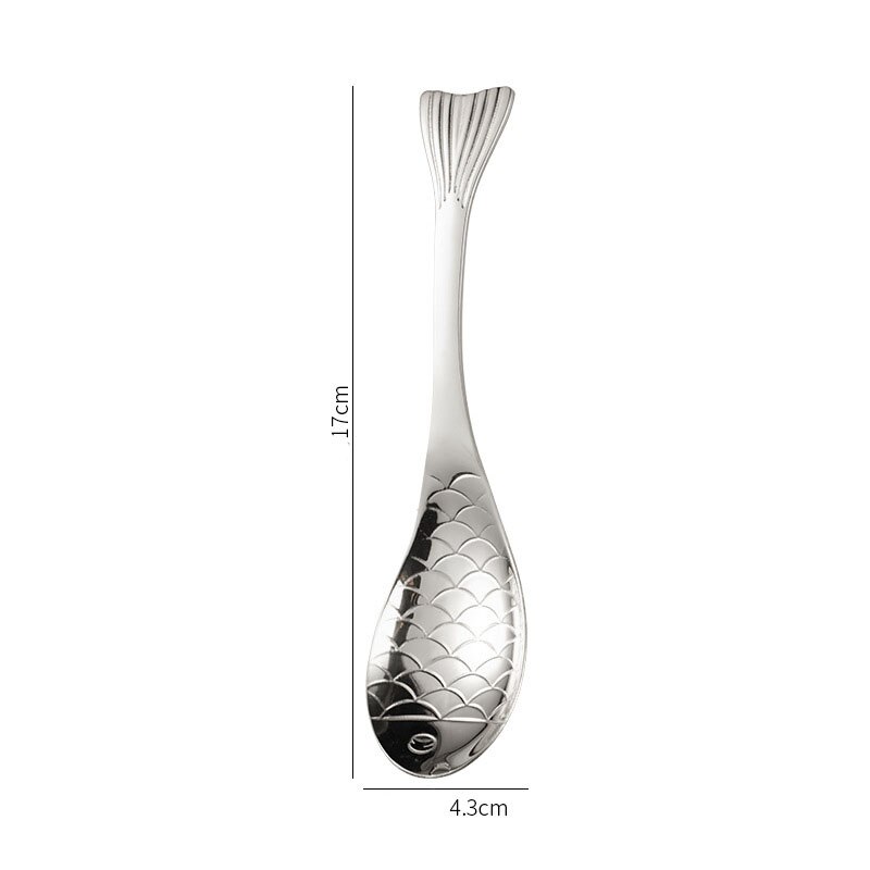 Lingura in forma de peste, Sunmostar, Inox, 4.3x17cm, Argintiu - eMAG.ro