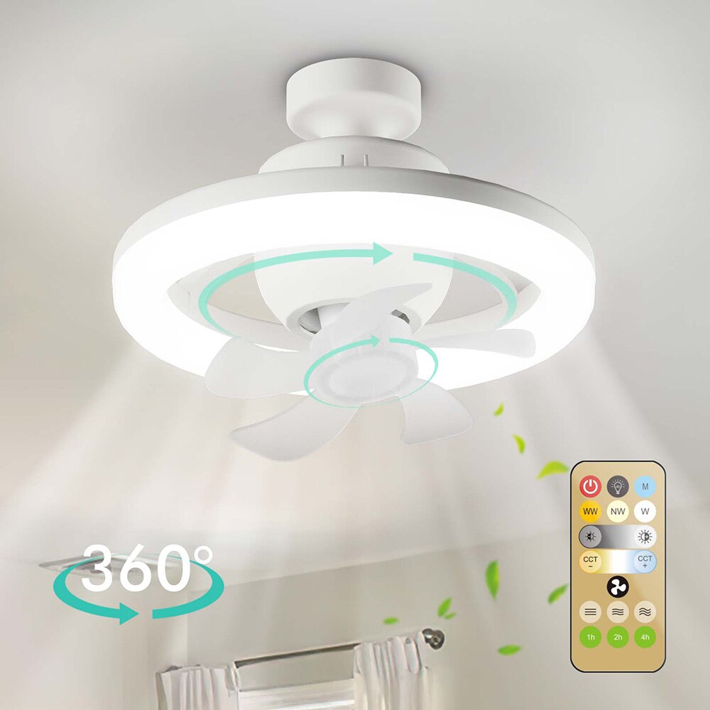 Ventilator tavan, LED, Cu telecomanda, 48W, Alb - eMAG.ro