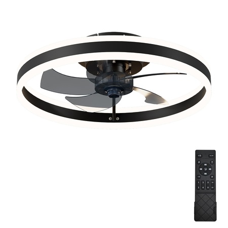 Ventilator tavan, LED, Cu telecomanda, Negru - eMAG.ro