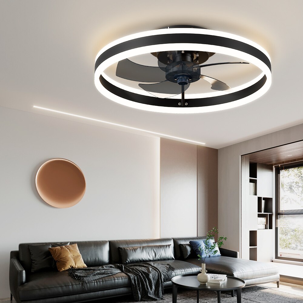 Ventilator tavan, LED, Cu telecomanda, Negru - eMAG.ro